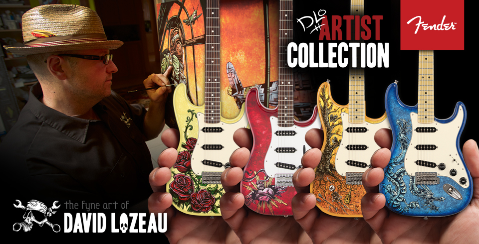 Officially Licensed David Lozeau Mini Fender™ Strat™ Guitar Collection ...