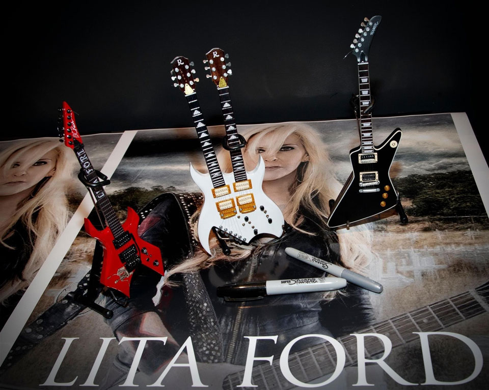 Lita Ford Offers Limited Edition Signed Mini Guitars by AXE HEAVEN ...